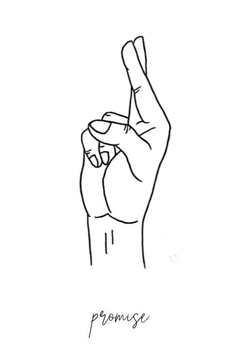 Promise / Sign Language / Minimalist / Line Drawing / Wall Art - Etsy ...