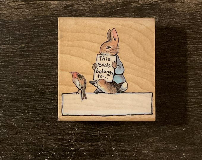 Peter Rabbit Bookplate Wood Mounted Rubber Stamp 916F Library- Vintage ...