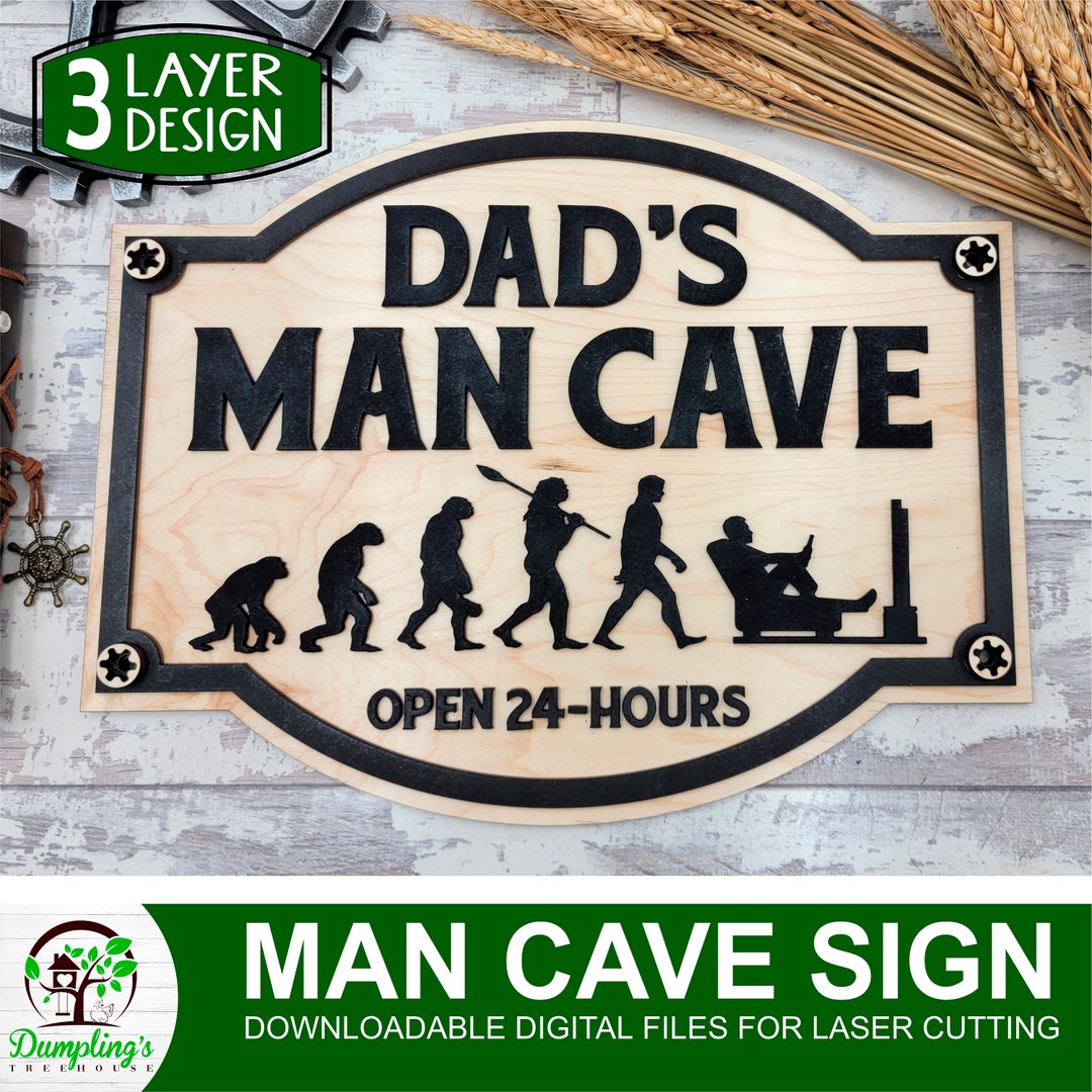 Man Cave Sign-premium Laser Ready File - Etsy