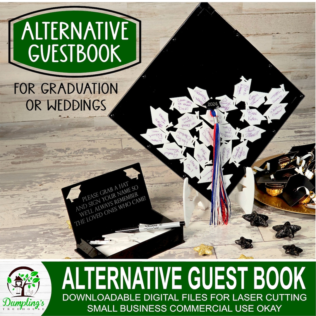 Graduation Alternative Guest Book Laser File | Grad Guest Book SVG ...