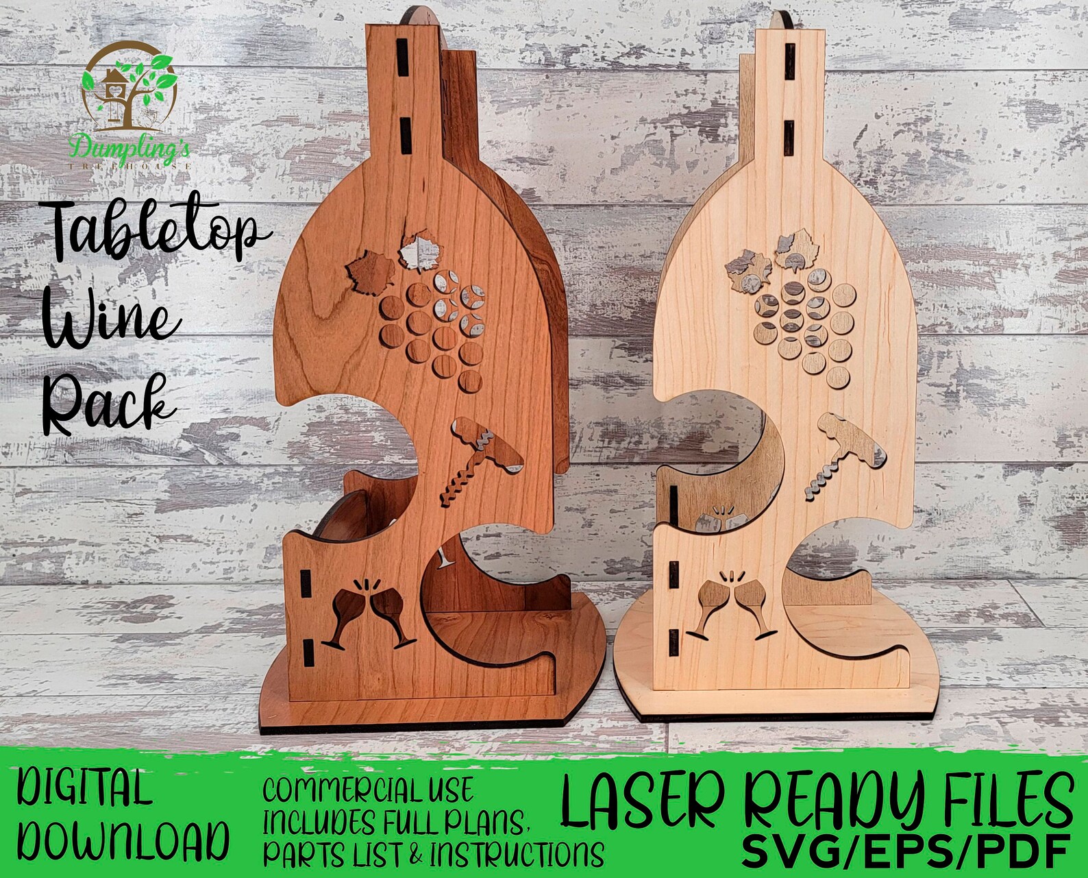 Tabletop Wine Rack Laser Ready File Glowforge File - Etsy