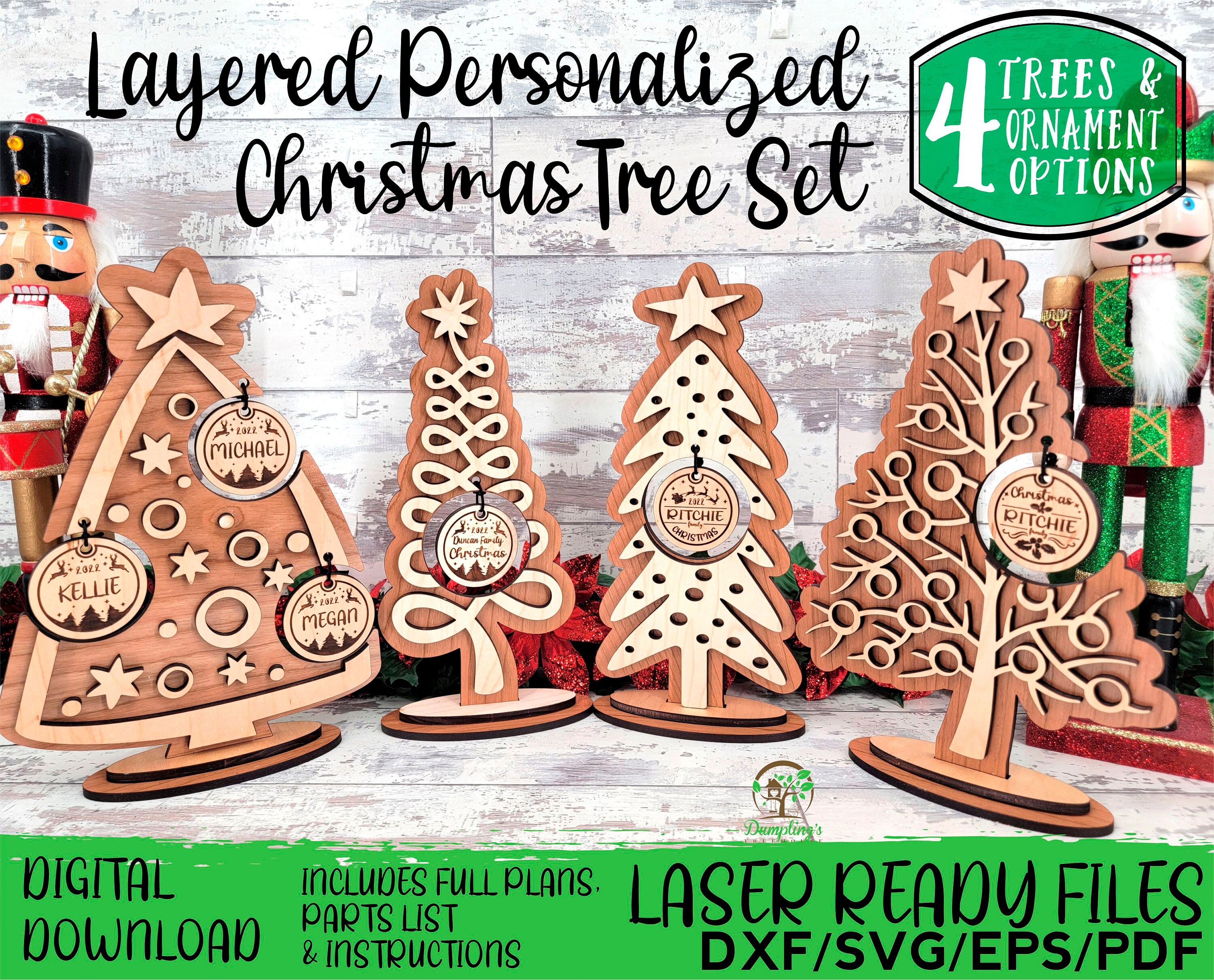 Layered Christmas Tree Set-personalized Laser Ready File - Etsy