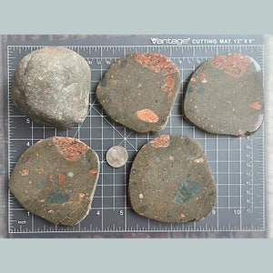 Chocolate Puddingstone Rock Coaster Set Handcrafted in Michigan - Etsy