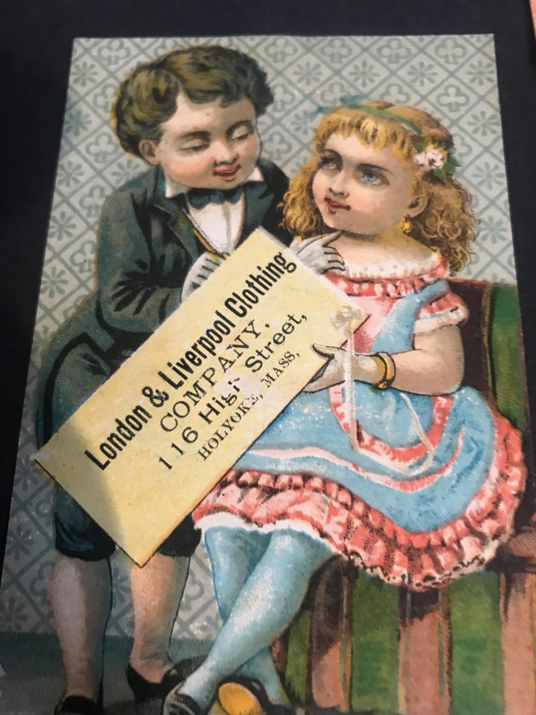 Antique Advertisement. Paper Postcard Size Business Advertisement. Very ...