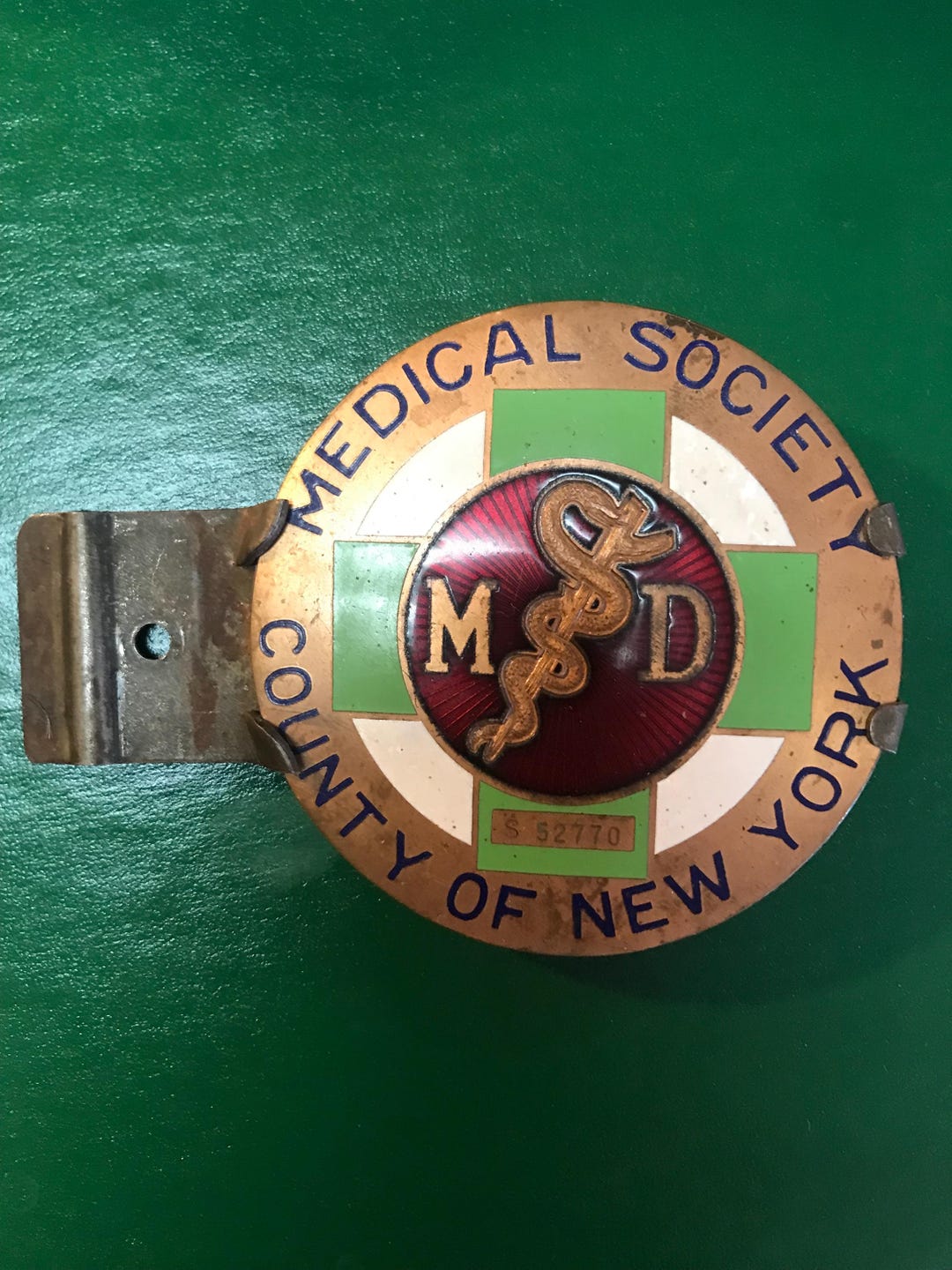 Antique Medical License Car Badge Emblem From New York. Rare Medical ...