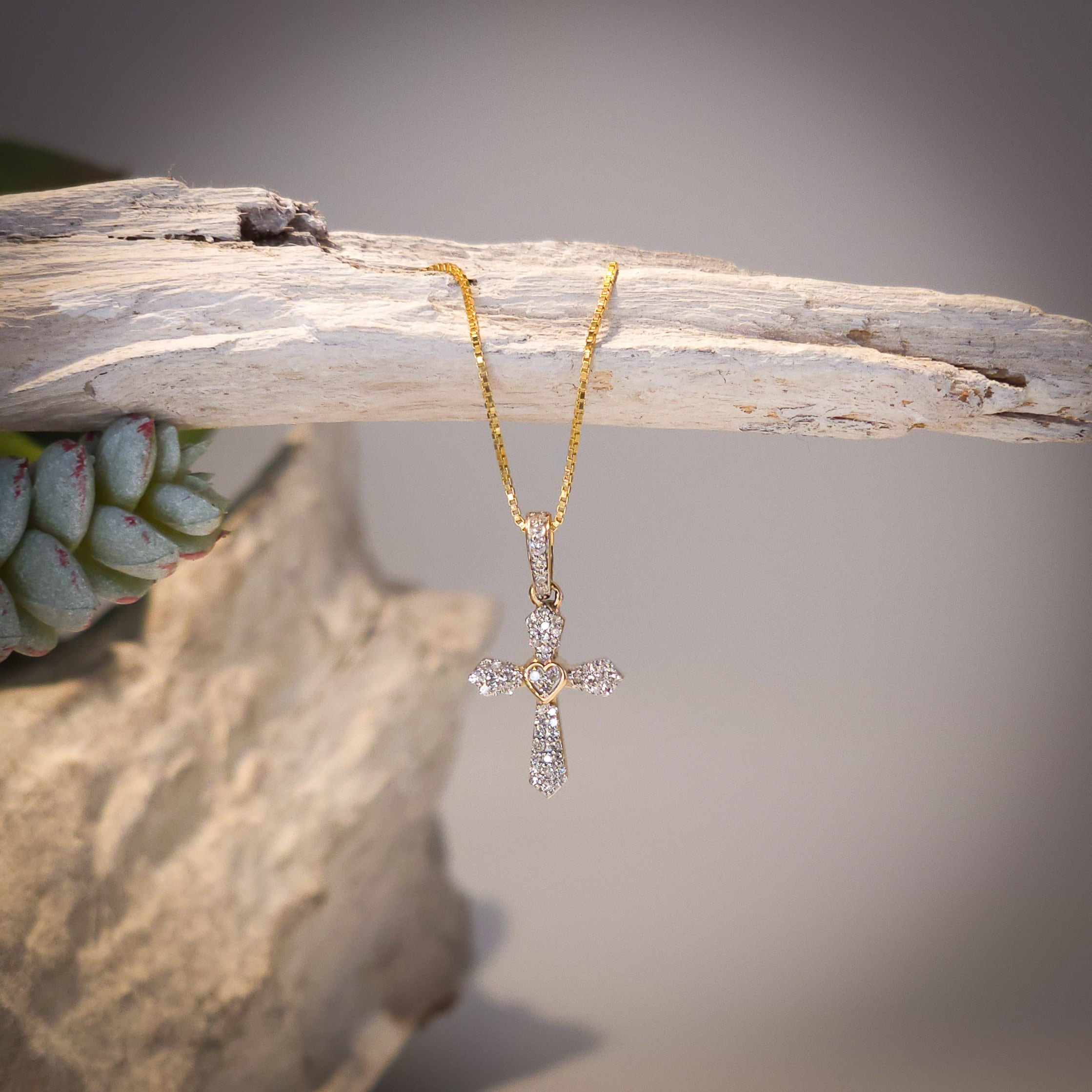 Small Diamond Cross Pendant - Etsy