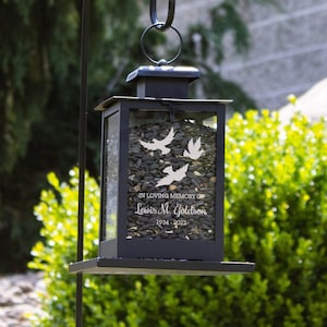 In Loving Memory Memorial Bird Feeder | Memorial Garden Decor | Custom ...