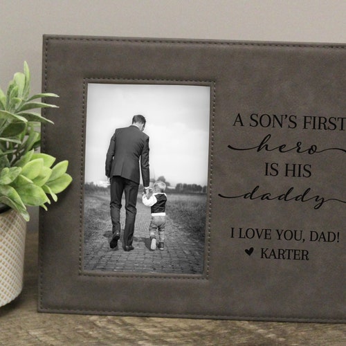 Custom My Hero Picture Frame Dad Gifts From Son Grandpa - Etsy