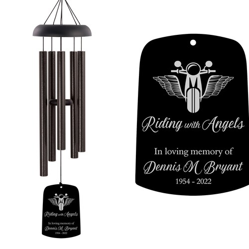 Motorcycle Memorial Wind Chime Riding With Angels Memorial - Etsy