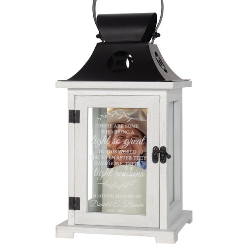 Memorial Lantern With Picture Frame Personalized Memorial - Etsy