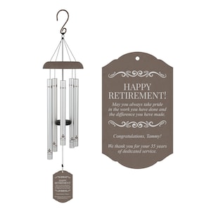 Retirement Wind Chimes Personalized | Retirement Gift for Men or Women ...