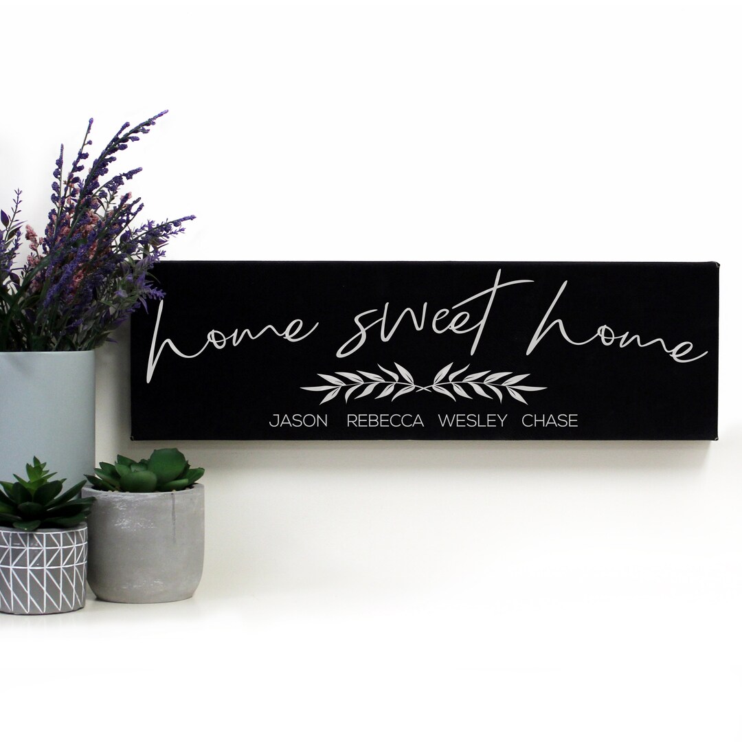 Home Sweet Home Sign Personalized With Family Names, Farmhouse Decor ...