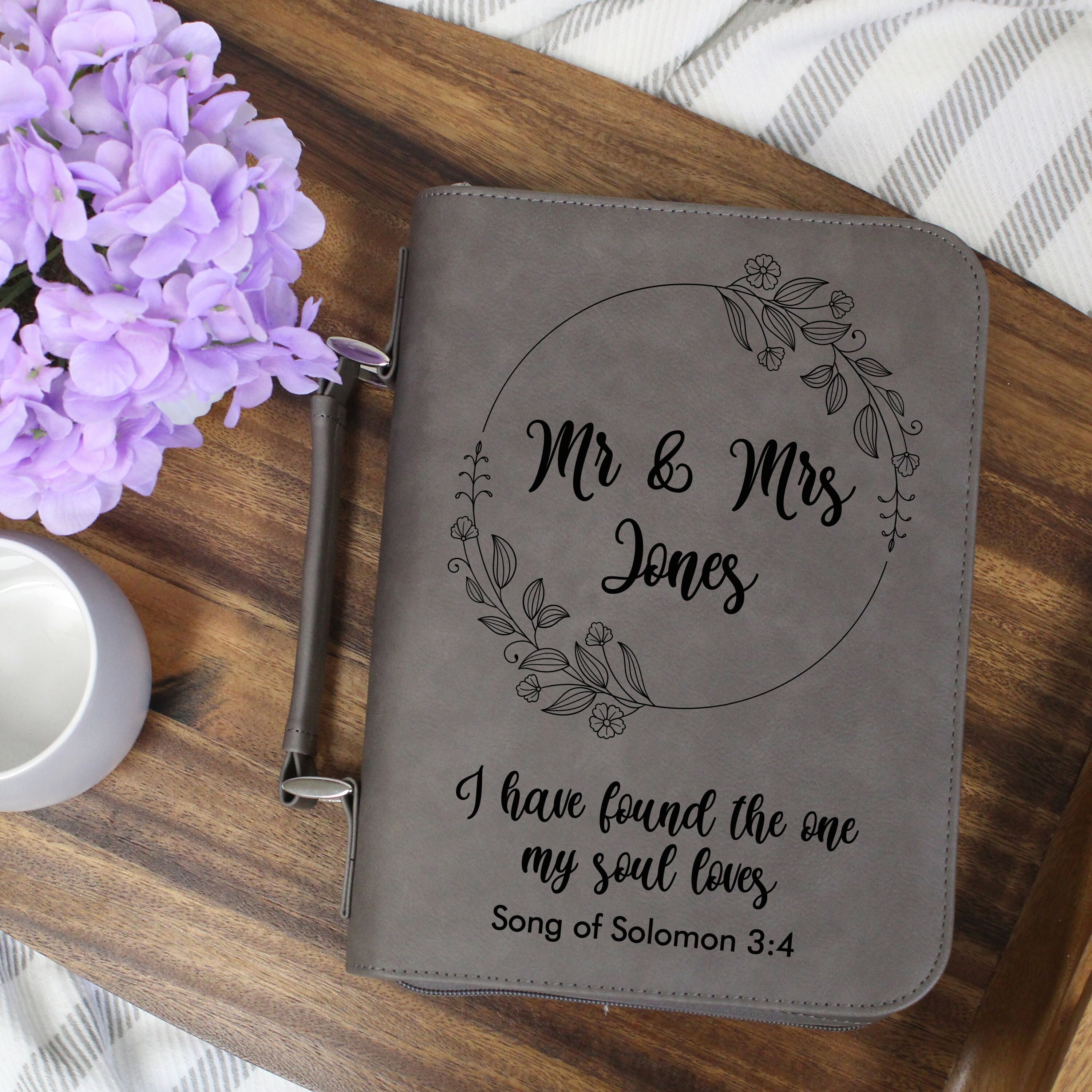 Personalized Wedding Bible Guest Book Bible Cover | Bible Verse Wedding ...