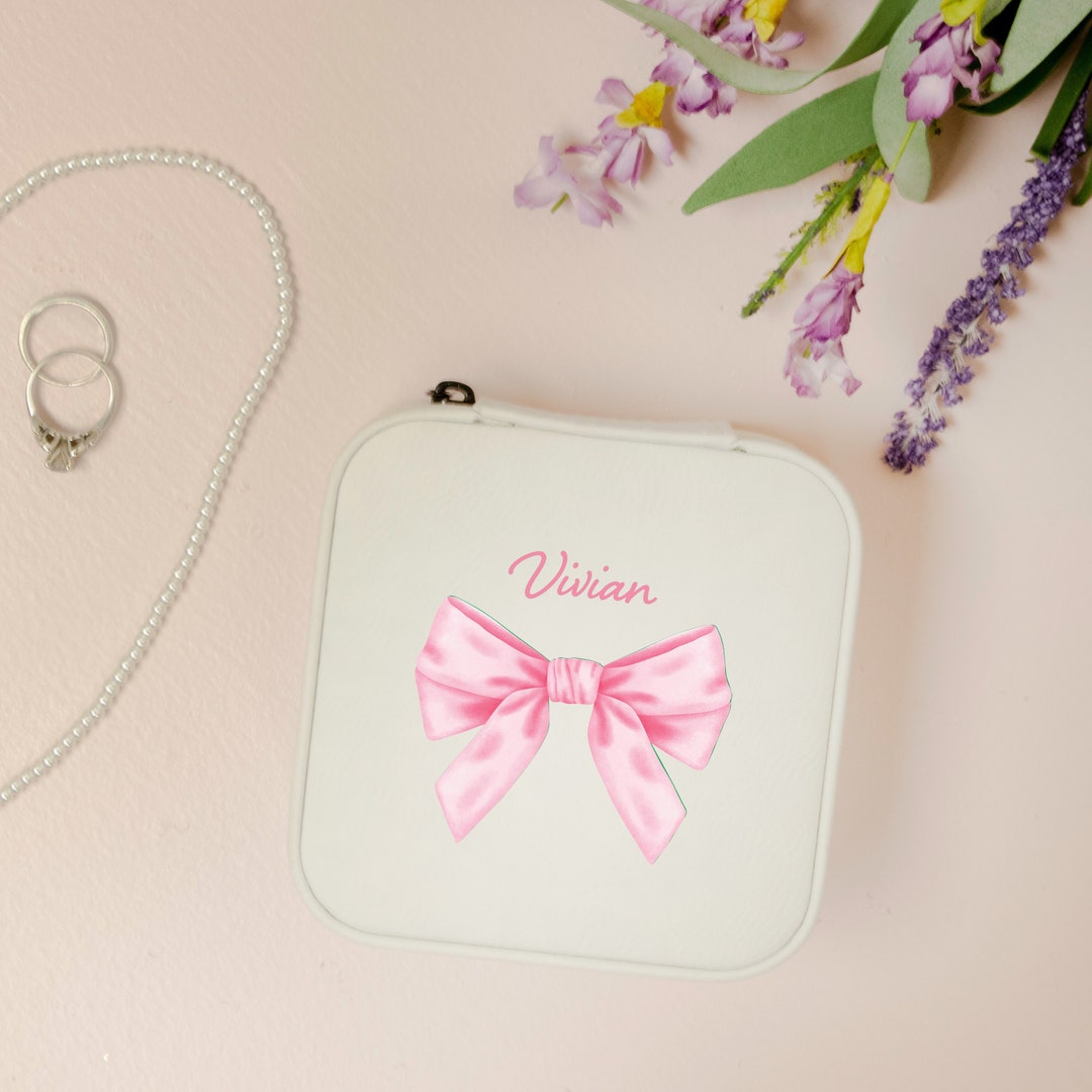 Personalized Pink Bow Jewelry Box | Girly Jewelry Box | Cute Gifts for ...