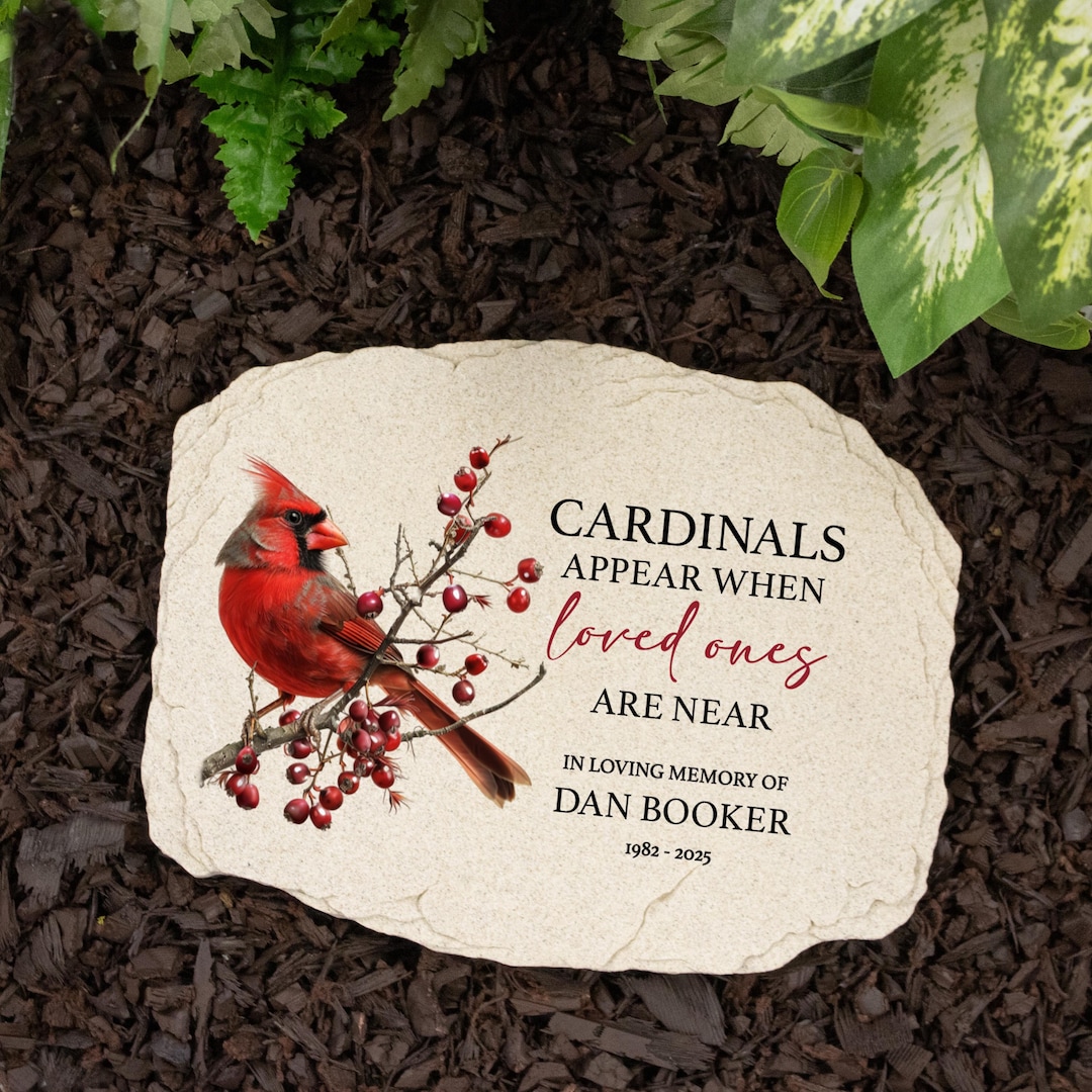 Cardinal Memorial Garden Stone | Personalized Sympathy Stepping Stone ...