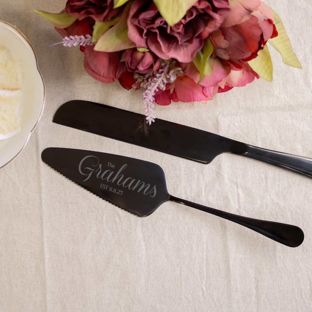 Engraved Wedding Cake Server Set | Personalized Wedding Cake Cutting ...