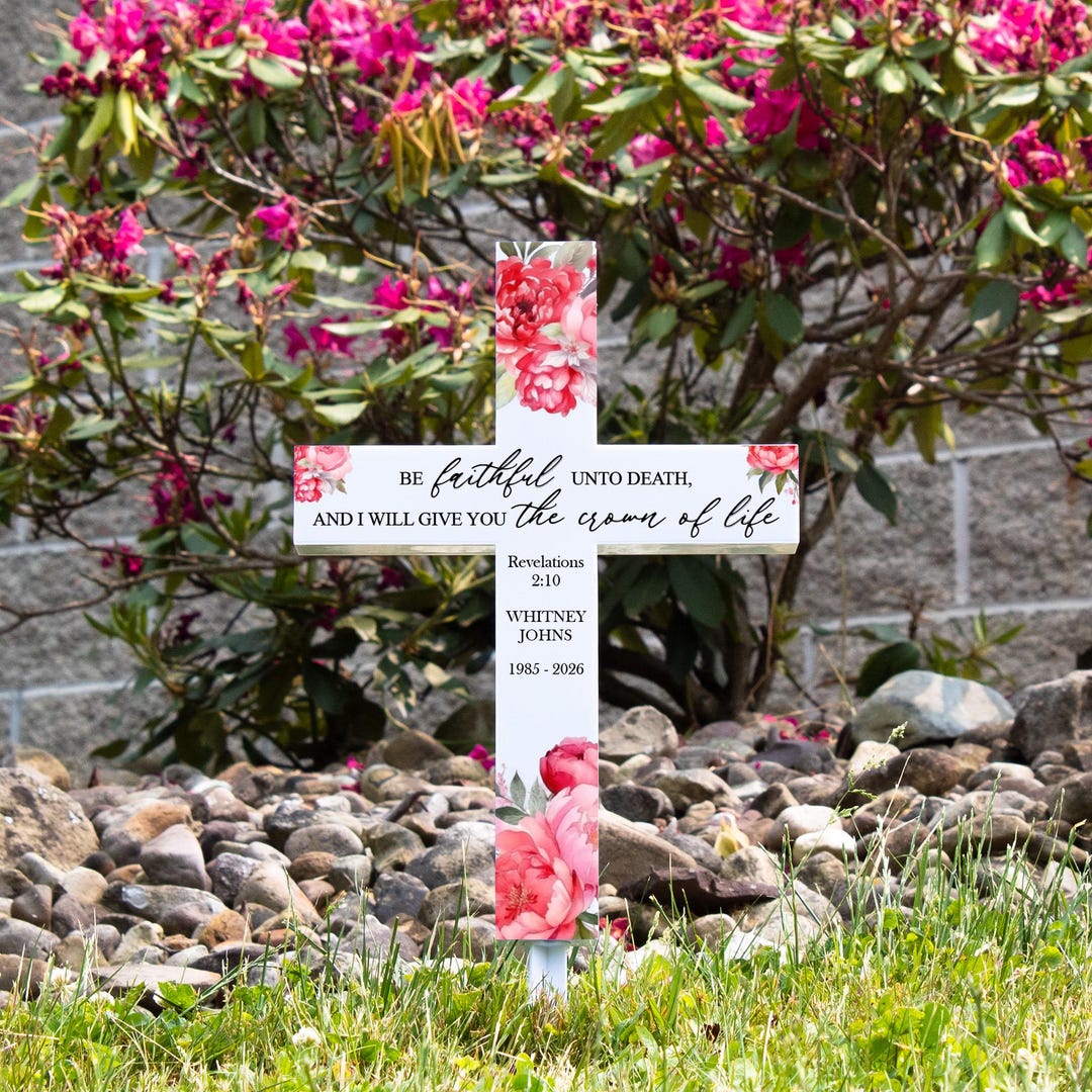 Crown of Life Memorial Solar Garden Cross | in Memory of Garden Stake ...