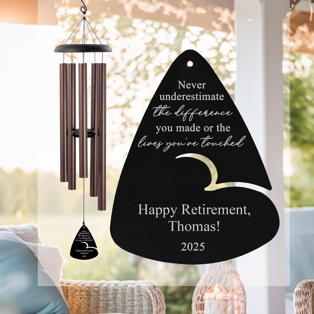 Retirement Wind Chime | Personalized Retirement Wind Chime | Retired ...