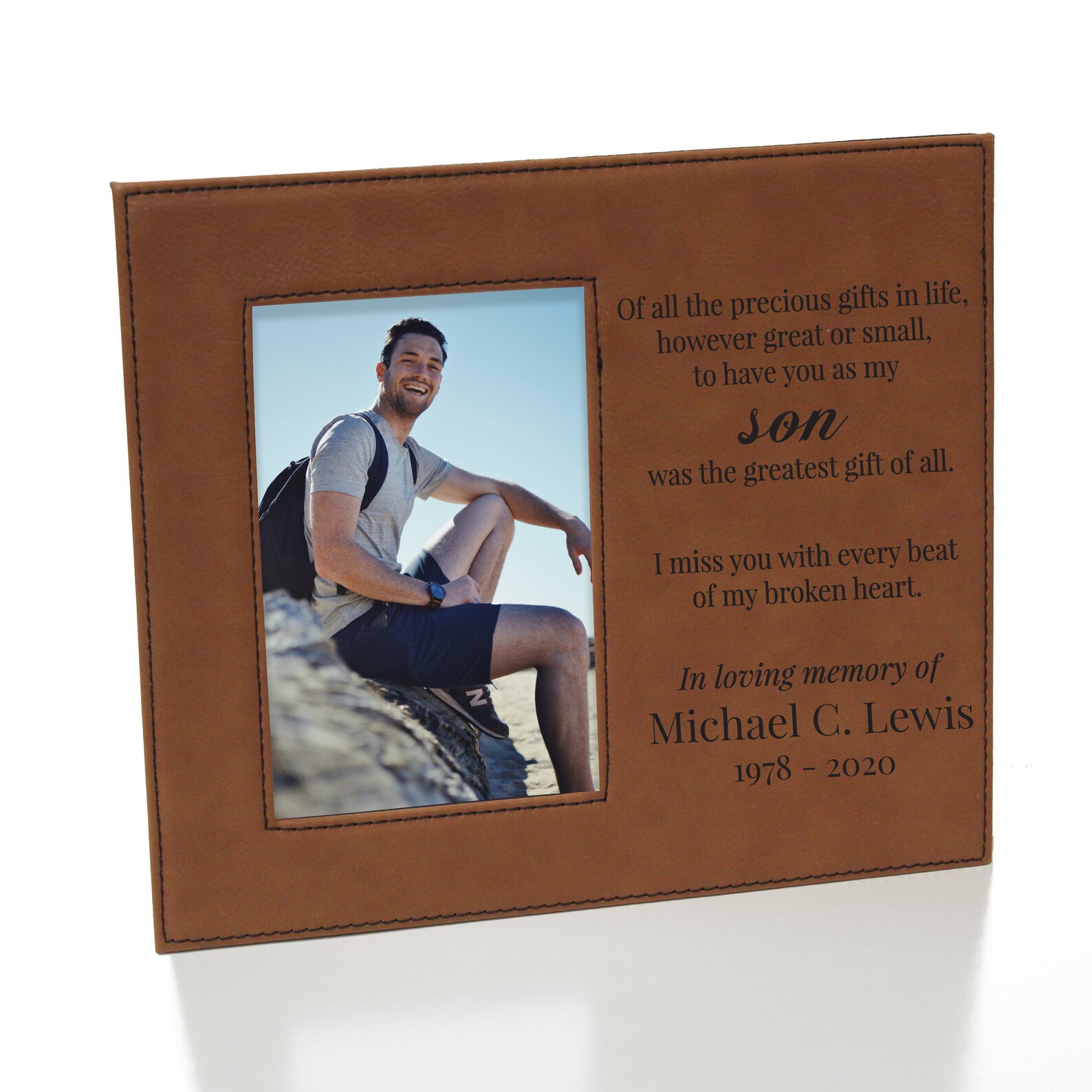Son Memorial Picture Frame | Personalized Son Sympathy Gift | Son ...