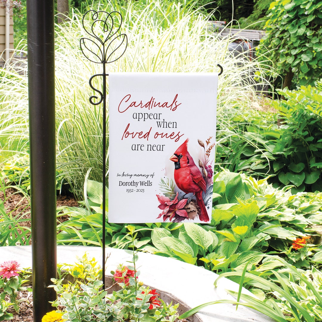 Cardinals Memorial Garden Flag | Personalized Sympathy Garden Flag ...