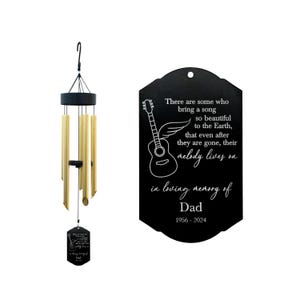Guitar Memorial Gift | Musician Memorial Wind Chime | Guitar Wind Chime ...