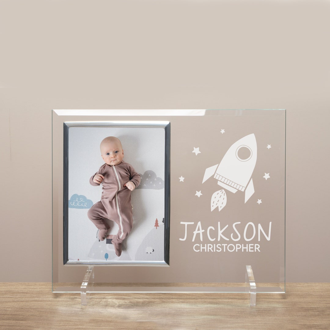 Baby Boy Picture Frame Engraved Space Nursery Decor Gift for Newborn ...