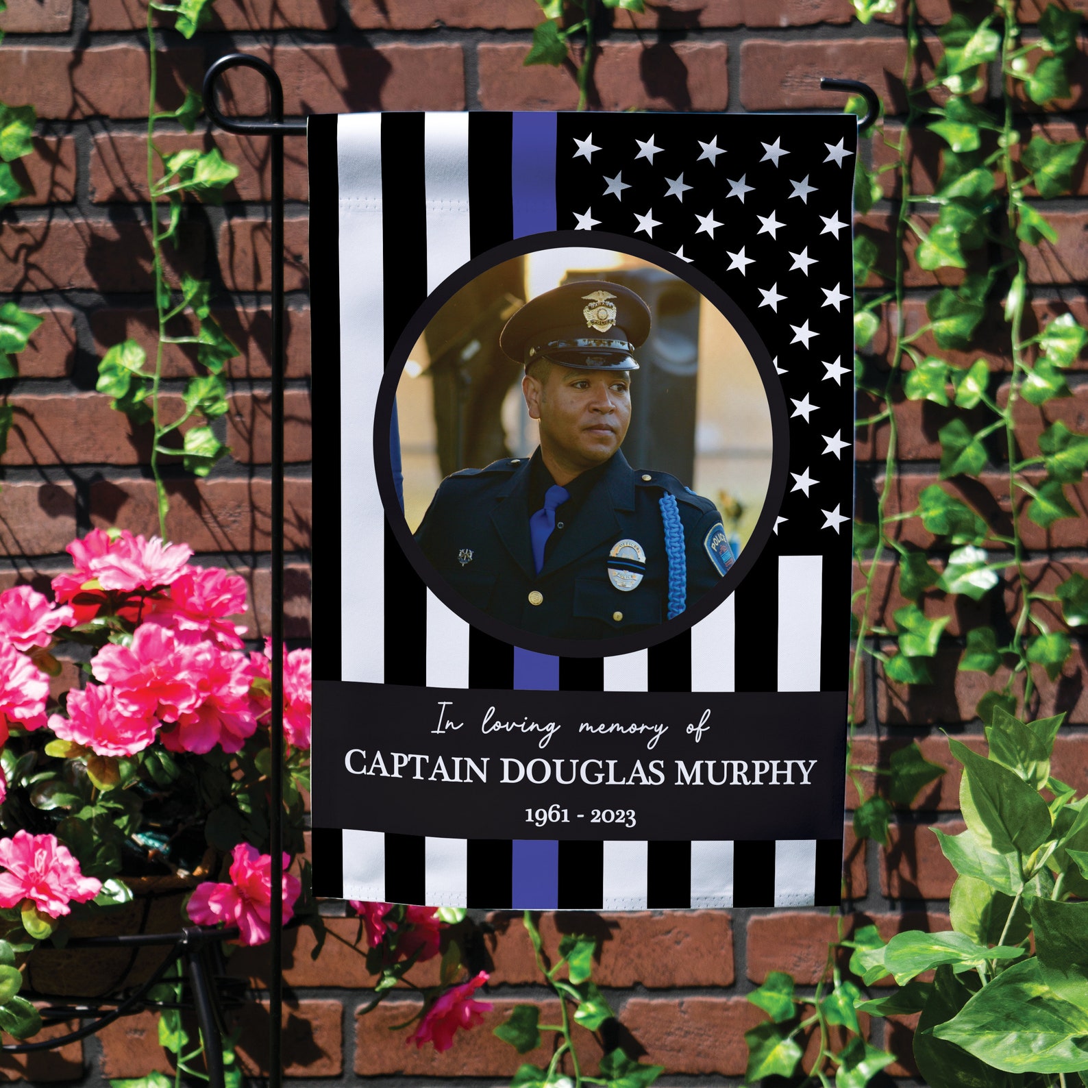 Police Memorial Garden Flag | Police Officer Yard Flag | Police ...