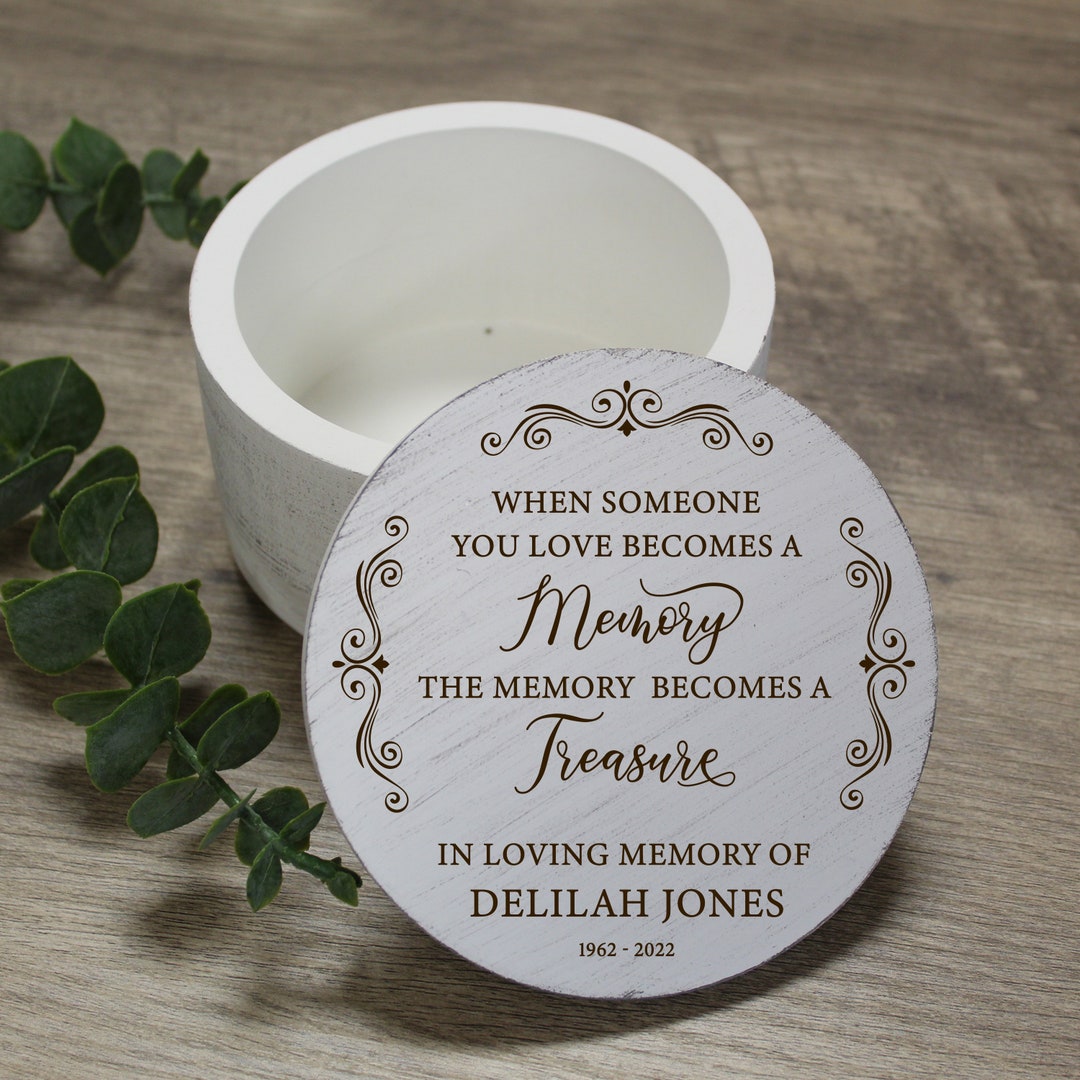 Personalized Memorial Keepsake Box Custom Sympathy Trinket Box Grieving ...