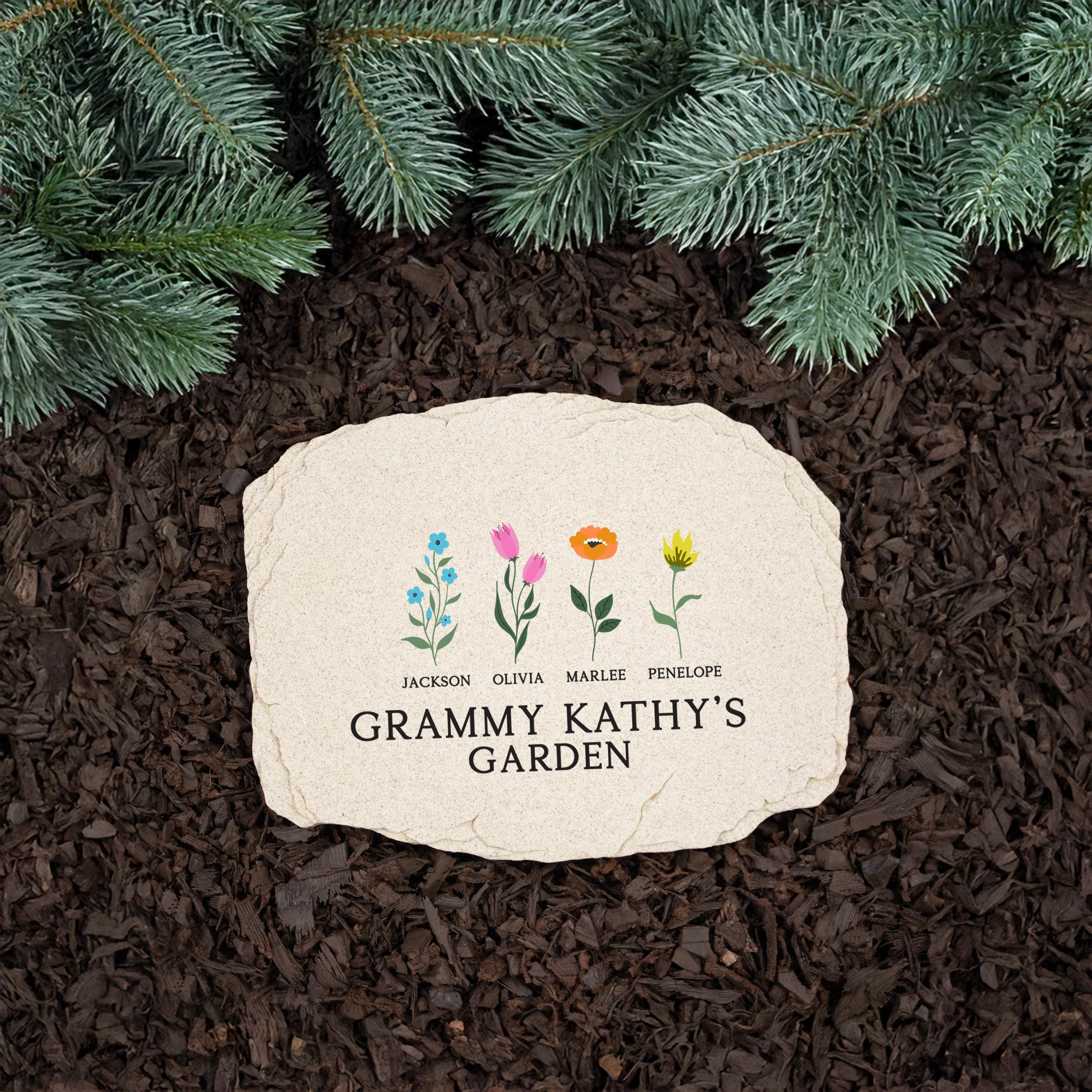 Grandma's Garden Stone | Personalized Grandma Stepping Stone | Gifts ...