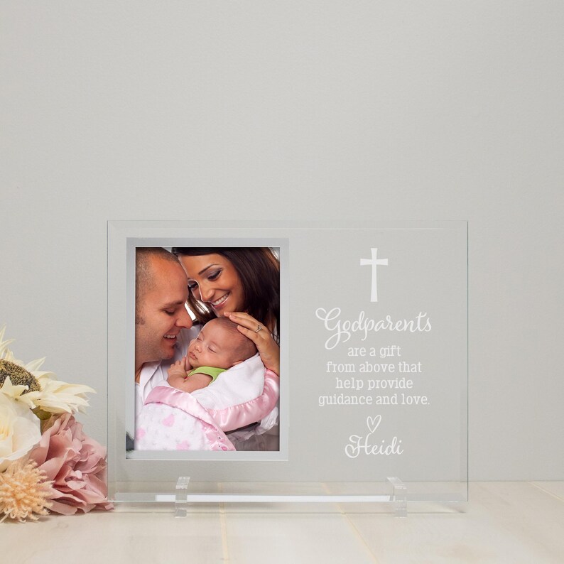 Glass Godmother Photo Frame | Personalized Godfather Keepsake | Thank ...