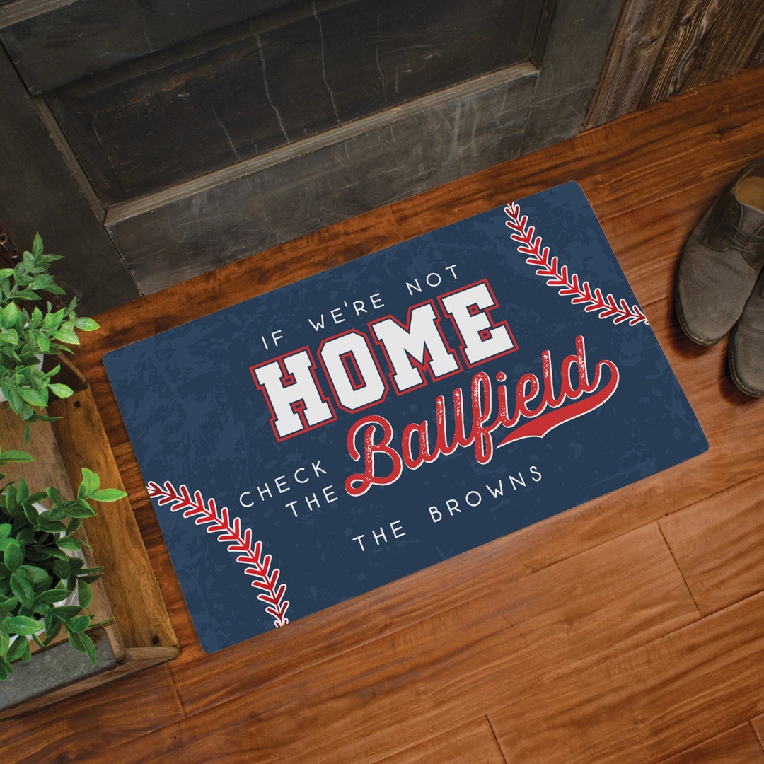 Baseball Home Welcome Mat | Personalized Ballfield Doormat | Sports ...