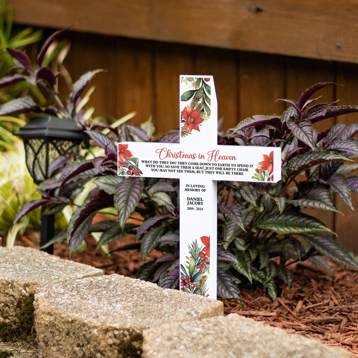 Christmas in Heaven Memorial Cross | Christmas Memorial Decor Solar ...