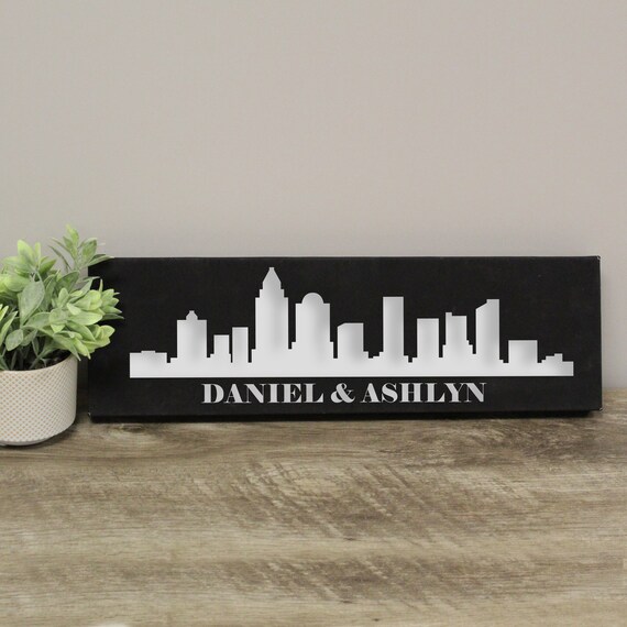 Charlotte Skyline Wall Sign Personalized Charlotte Wall Art | Etsy