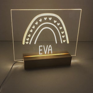 Rainbow Night Light Personalized LED Light Rainbow Girl Nursery Night ...