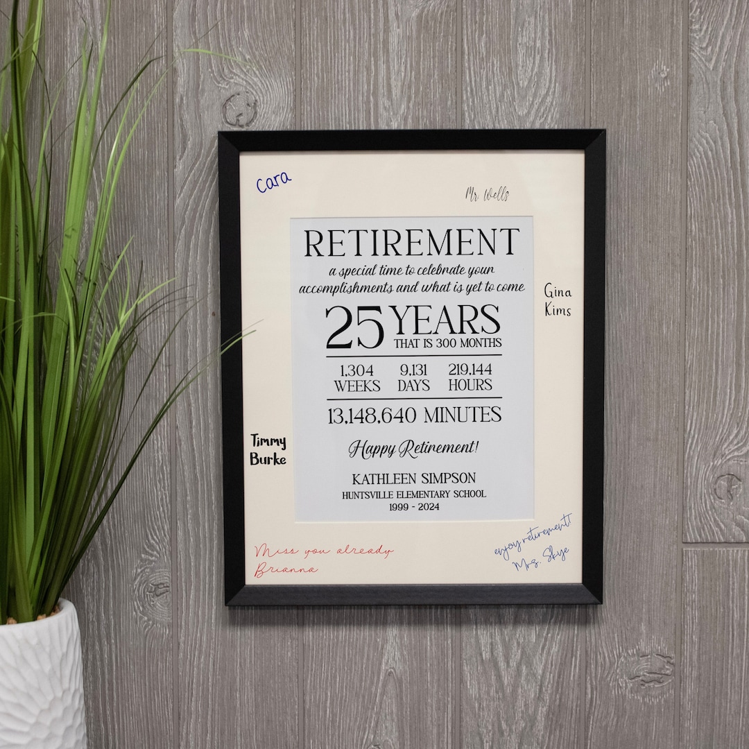 Retirement Sign With Years, Months Days | Happy Retirement Gifts ...