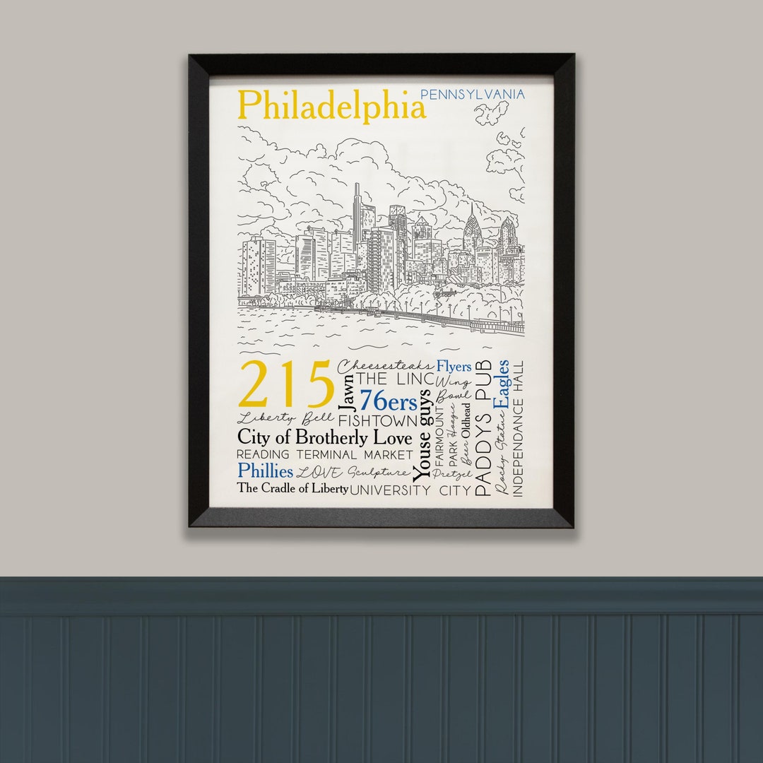 Philadelphia Pennsylvania Art Philly PA Wall Sign Philadelphia Icons ...