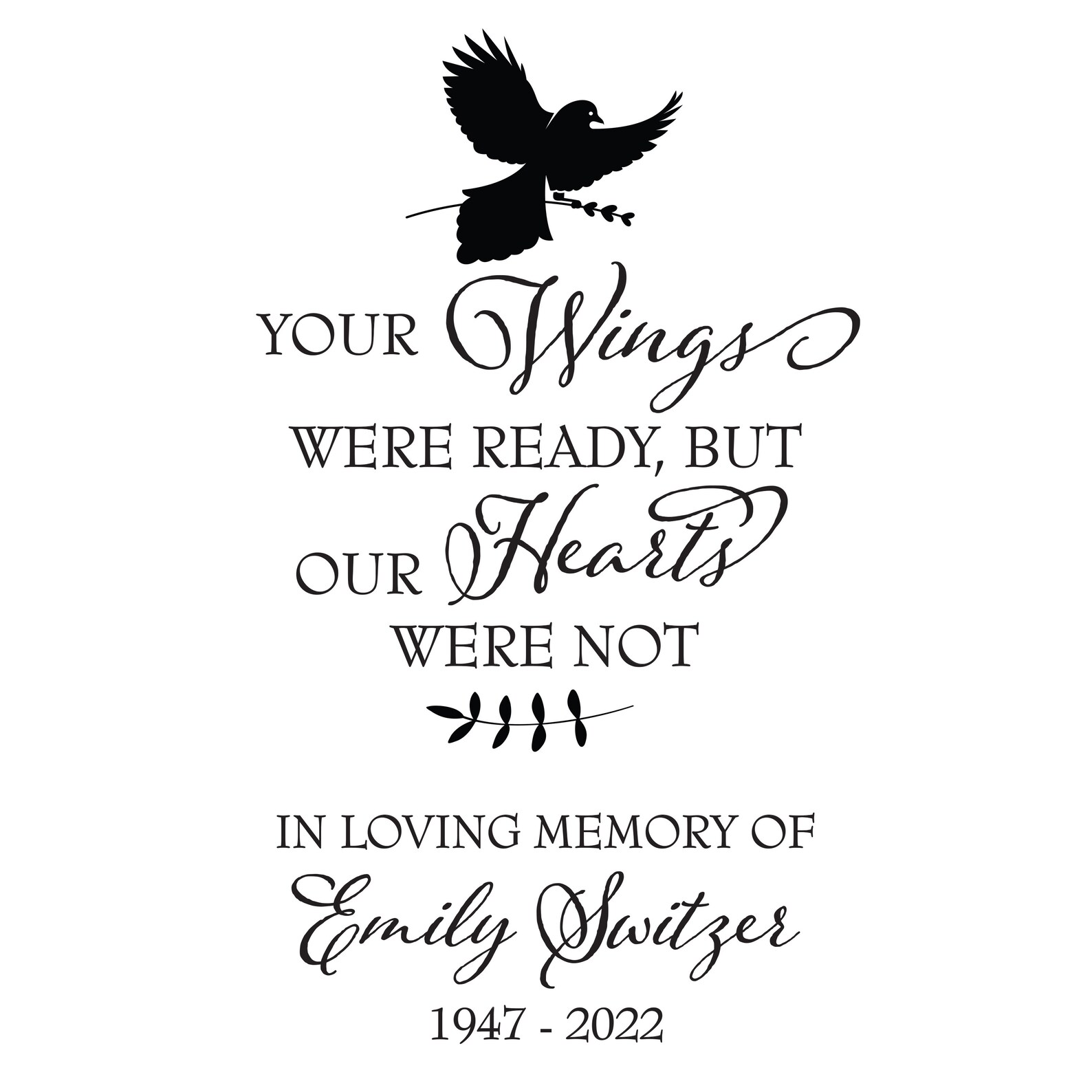 Bird Feeder Memorial Gift | Wings Ready Hearts Were Not Sympathy Gift ...