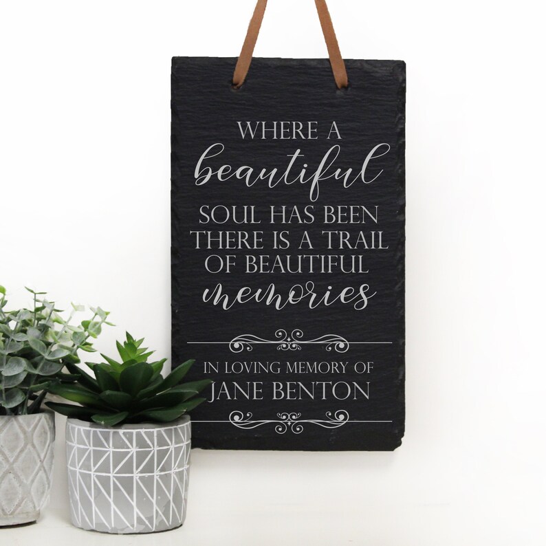 Custom Memorial Sign Memorial Garden Slate Sign Beautiful - Etsy