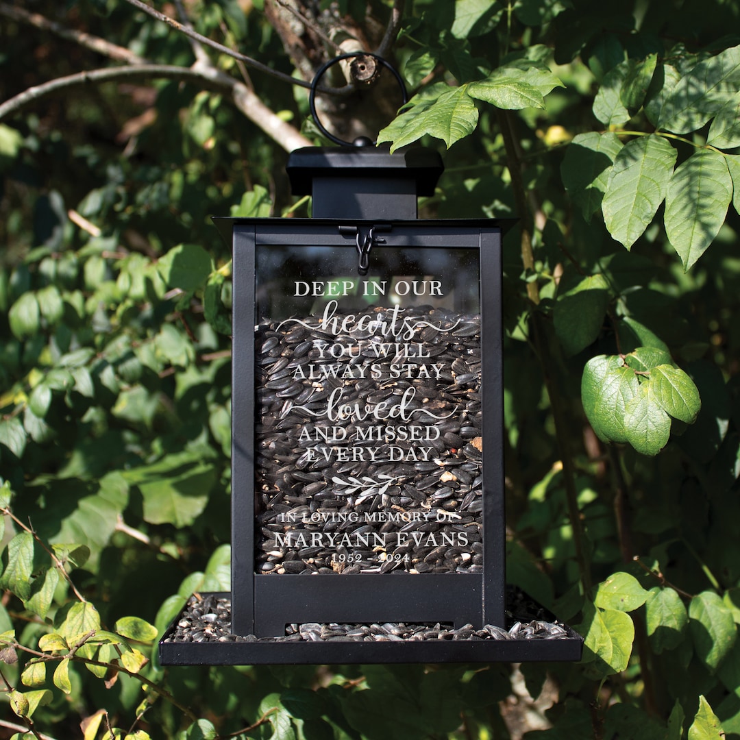 Sympathy Bird Feeder | Personalized Memorial Bird Feeder | in Memory of ...