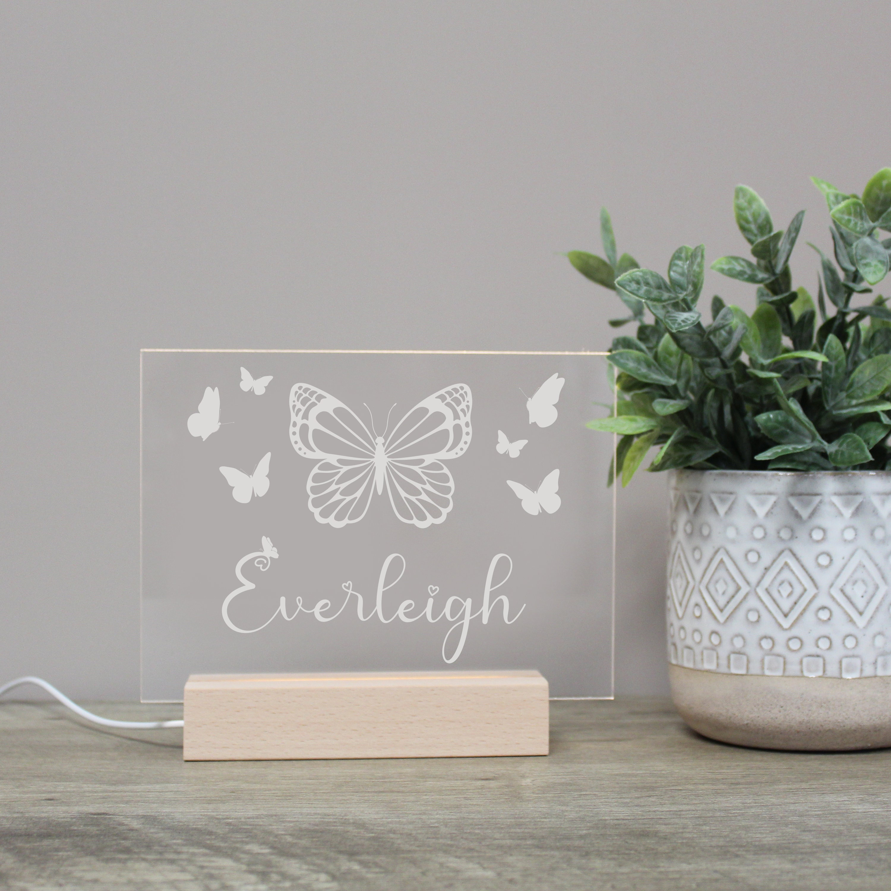 Butterfly Night Light Personalized Butterfly LED Light - Etsy