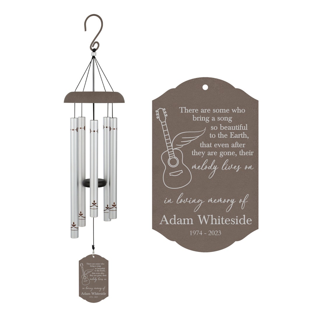 Guitar Memorial Gift | Musician Memorial Wind Chime | Guitar Wind Chime ...