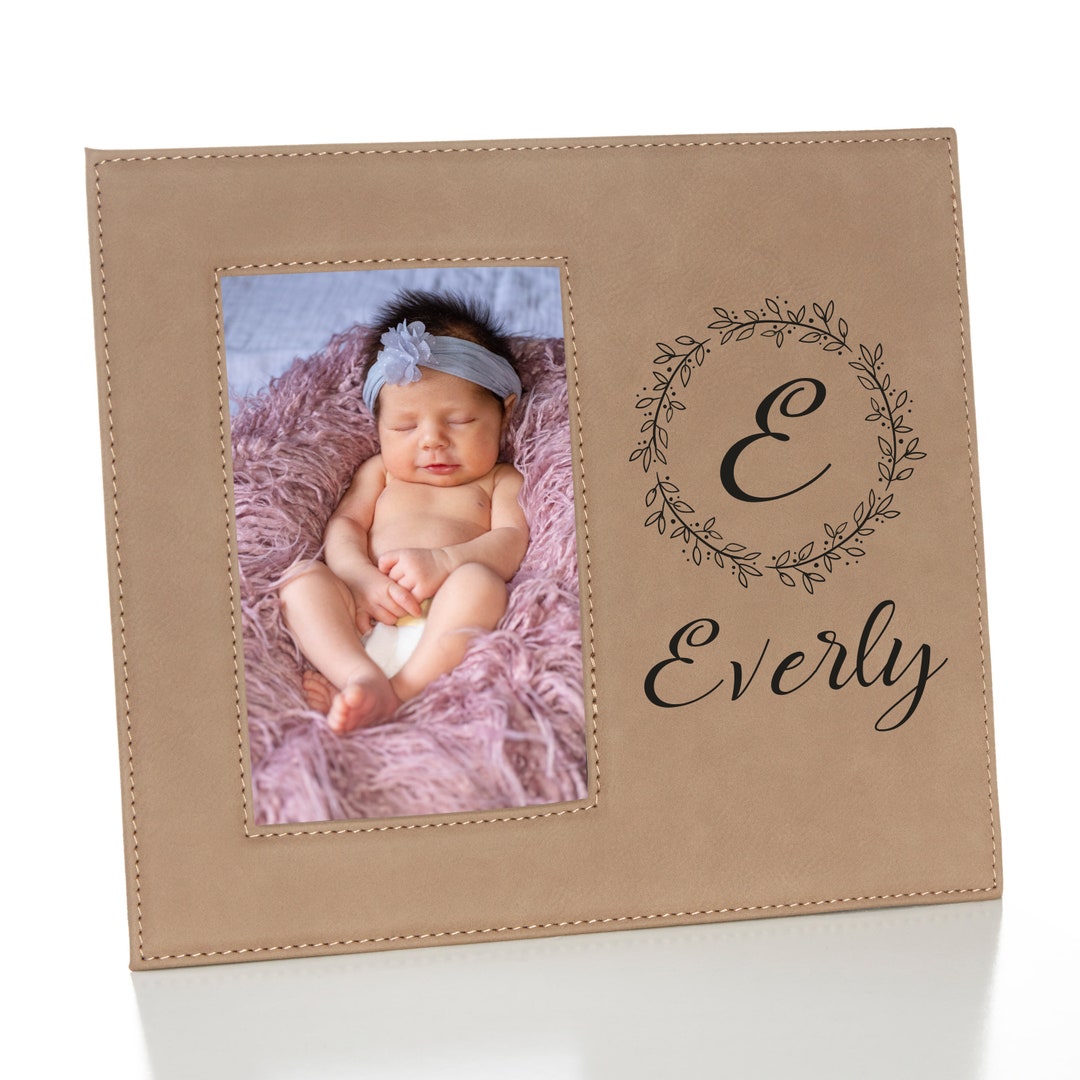 Monogram Baby Picture Frame Personalized Baby Picture Frame Baby Girl ...