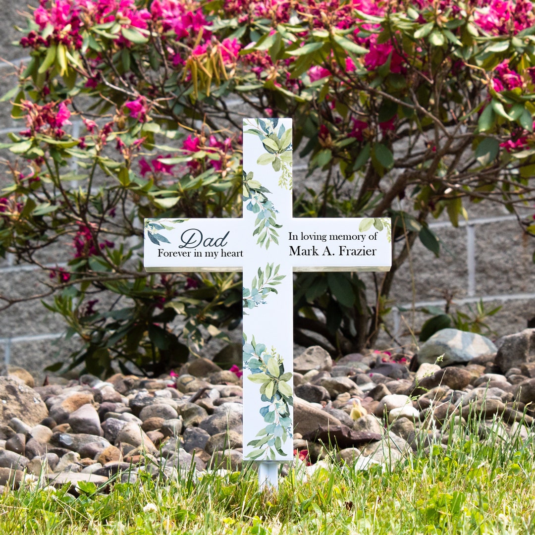 Dad Memorial Garden Stake | Personalized Dad Loss Solar Garden Stake ...