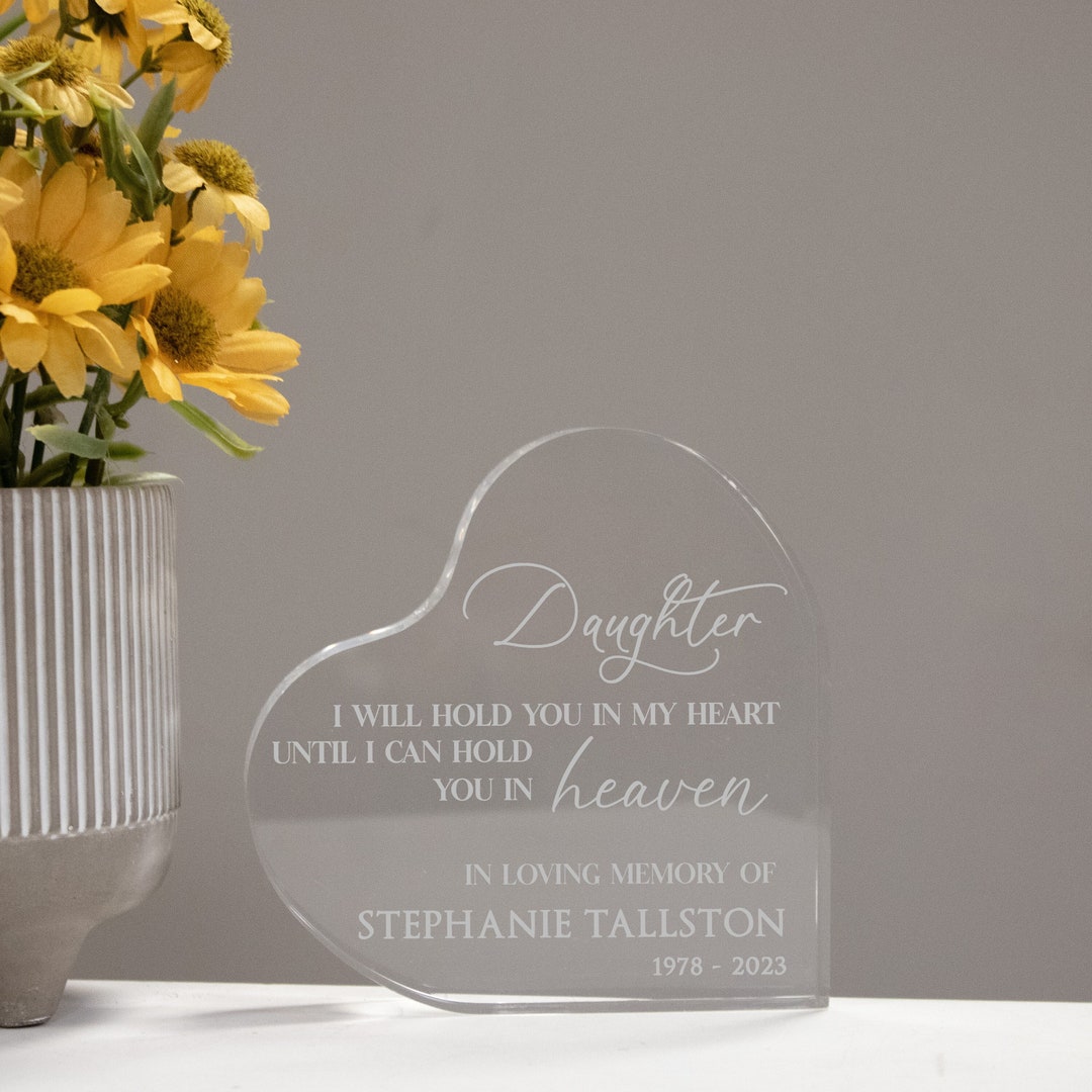 Daughter Memorial Keepsake Heart | Personalized Daughter Sympathy Gift ...