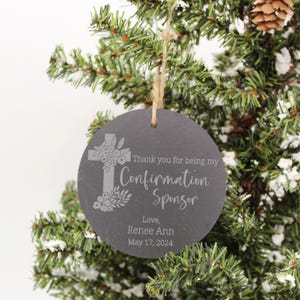 Confirmation Sponsor Gift | Personalized Confirmation Sponsor Ornament ...