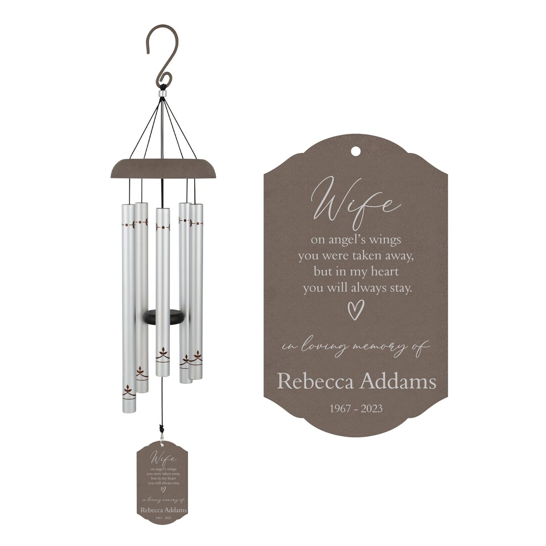 Loss of Wife Memorial Wind Chime | Wife Angel Wind Chime | Personalized ...