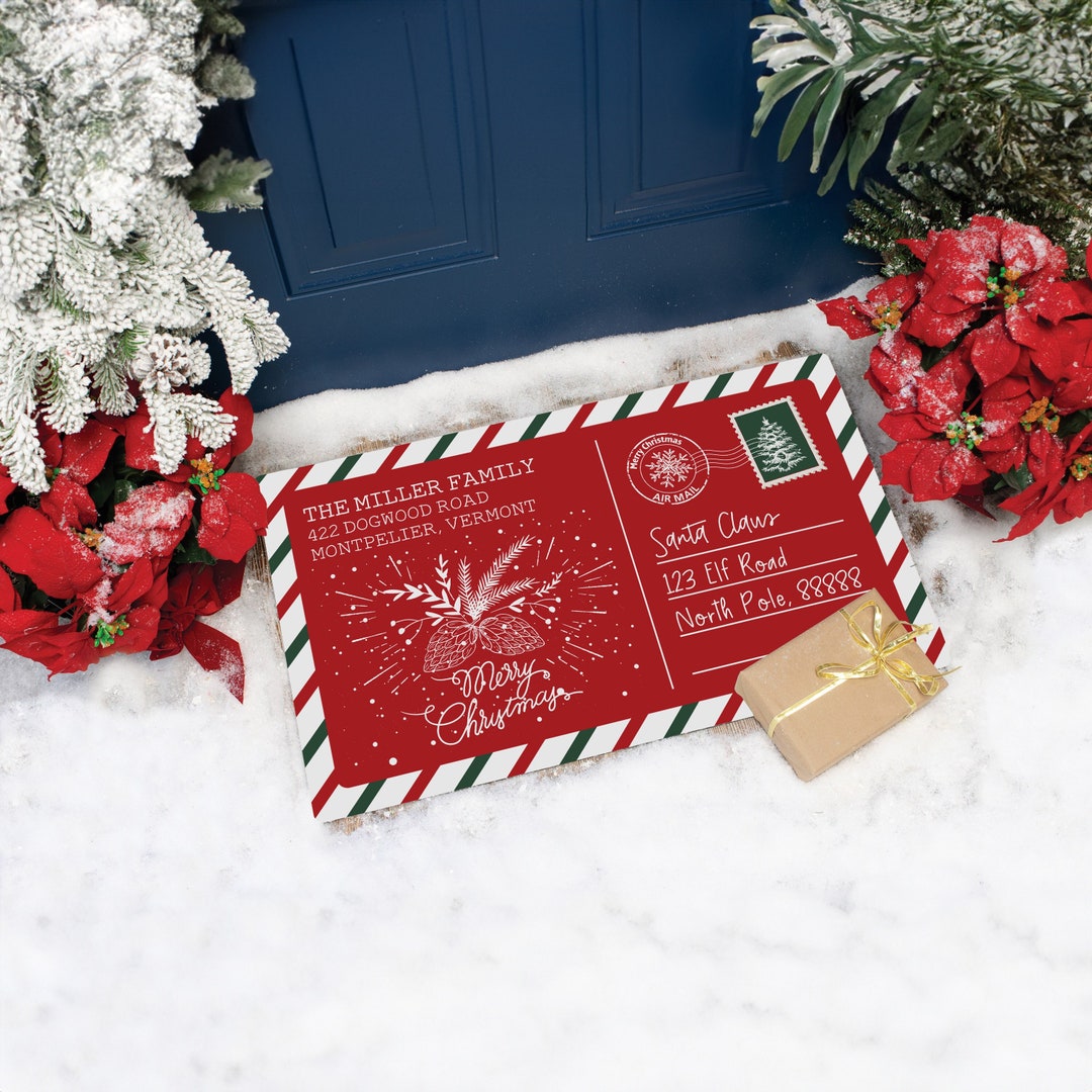 Letter to Santa Welcome Mat | Personalized Christmas Doormat | Santa ...