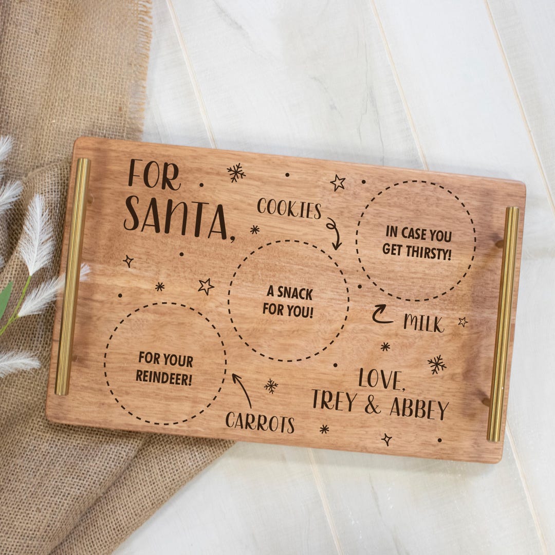 For Santa Christmas Serving Tray | Christmas Cookies Milk Serving Tray ...