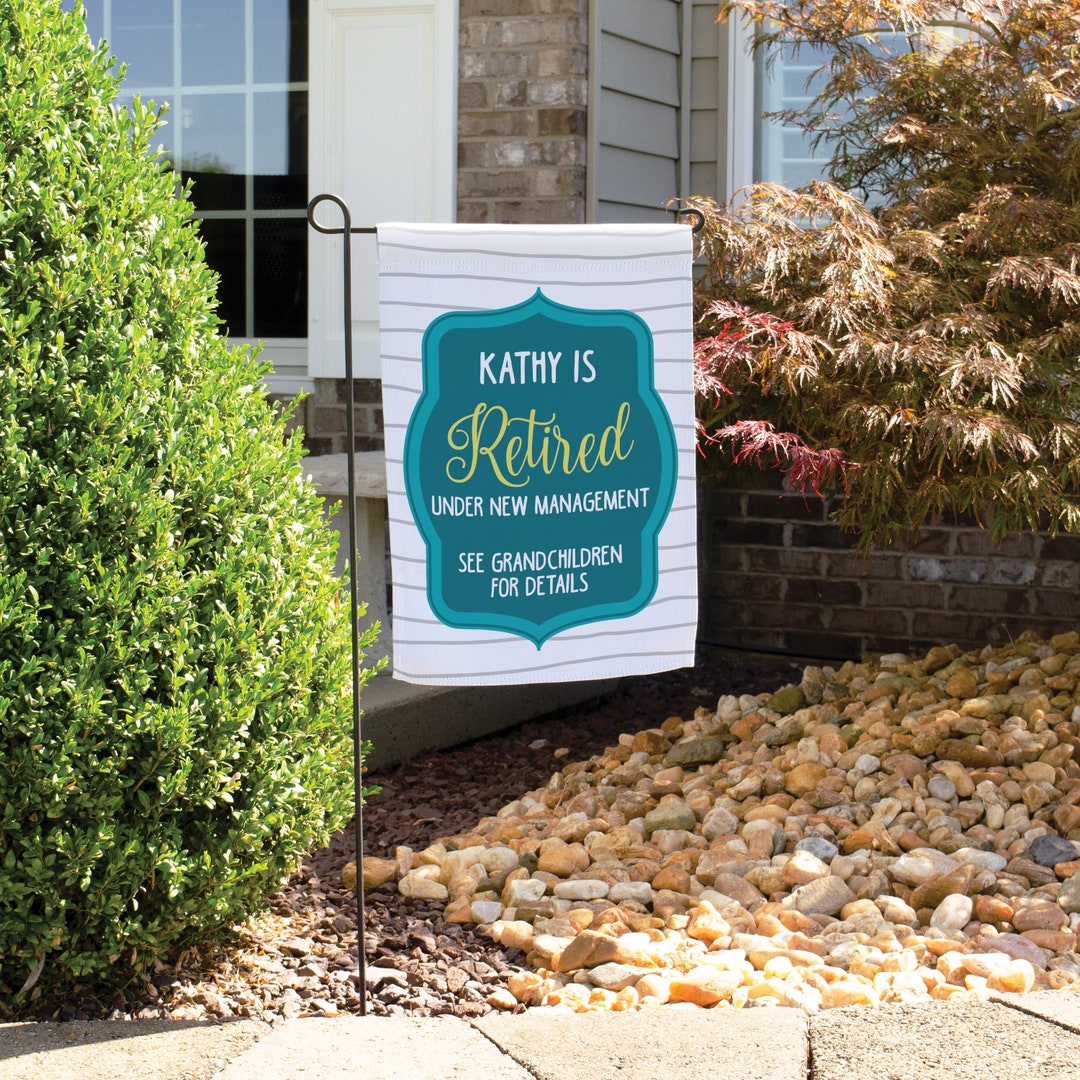 Retirement Garden Flag | Personalized Grandma Retired Yard Flag ...