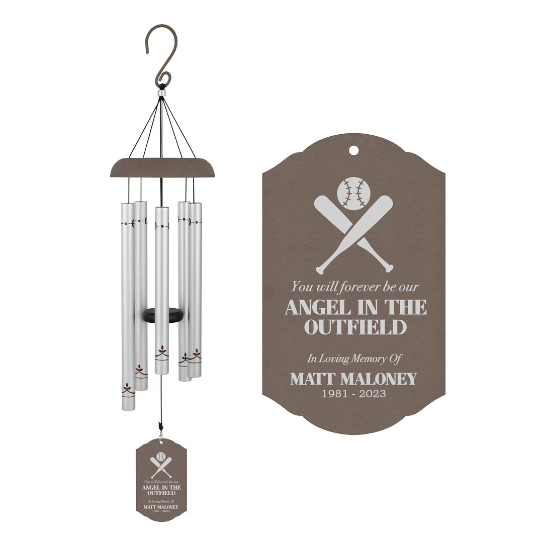 Baseball Memorial Wind Chime | Angel in Outfield Memorial Gift ...